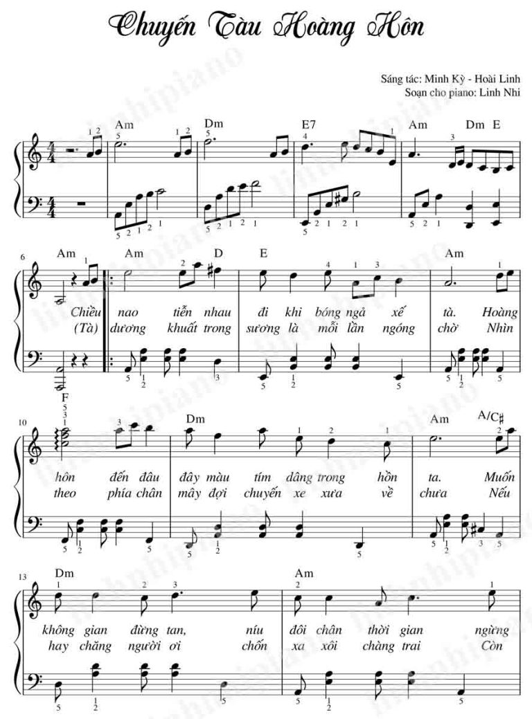 Chuyến Tàu Hoàng Hôn | Easy Level - Linh Nhi Piano