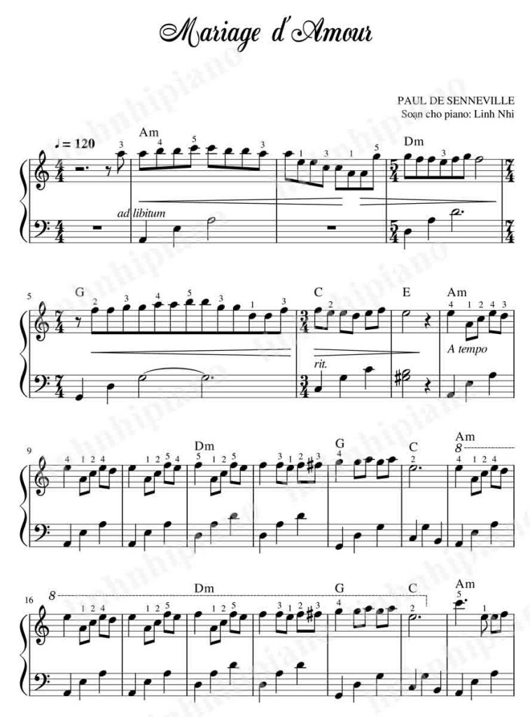 Marriage D'Amour | Easy Level - Linh Nhi Piano